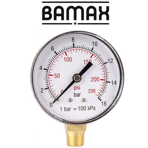 TRENT COMPRESSOR PRESSURE GAUGE 0-20BAR1/4BOTTOM ENTRY 63MM - G Trent ...
